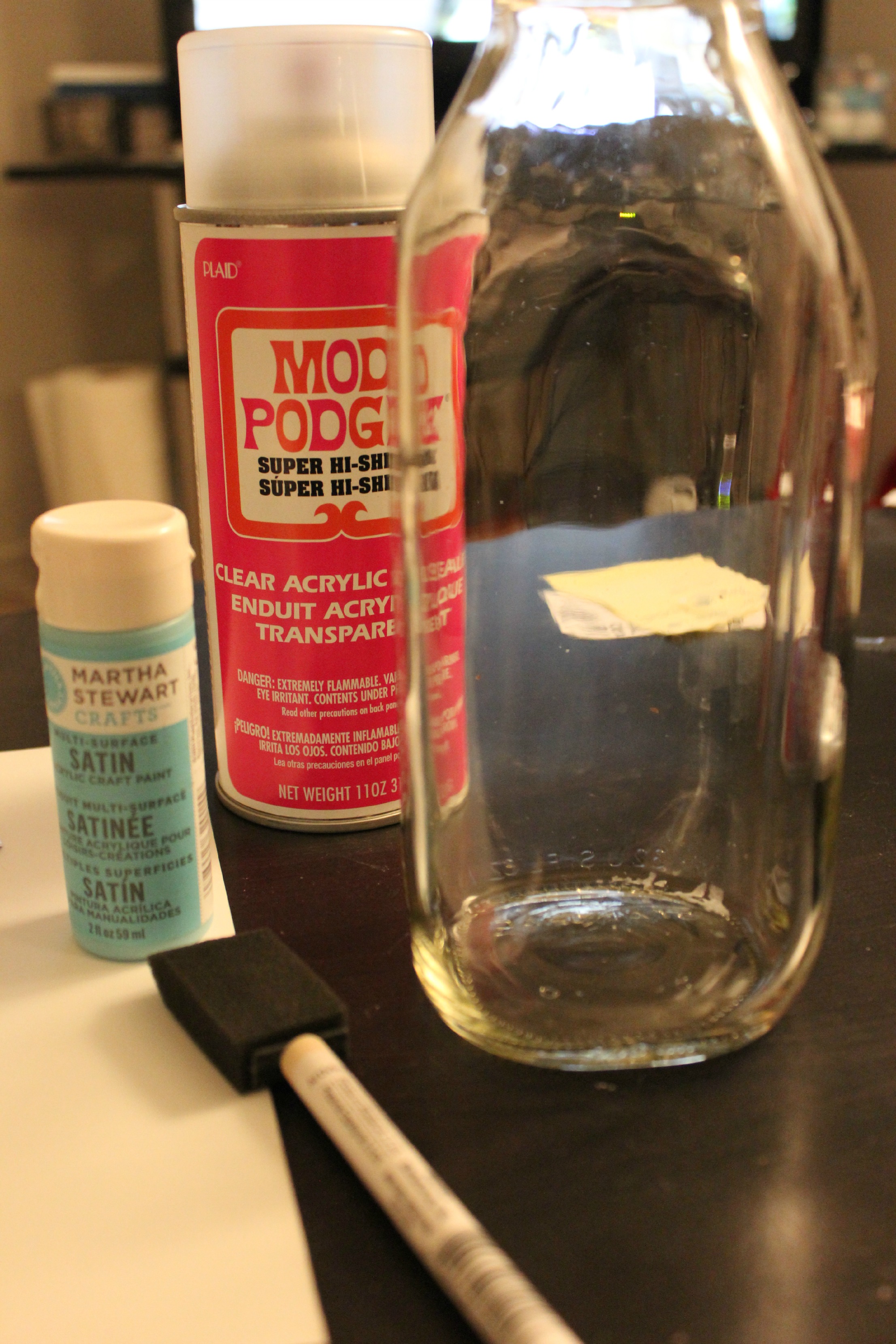 Upcycled Glass Milk Bottle Vase Craft - Budget Savvy Diva