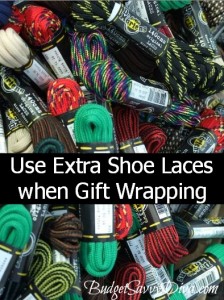 How to Use Extra Shoelaces for Gift Wrapping - Budget Savvy Diva