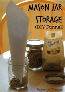 How to Make a DIY Funnel for Mason Jar Storage - Budget Savvy Diva