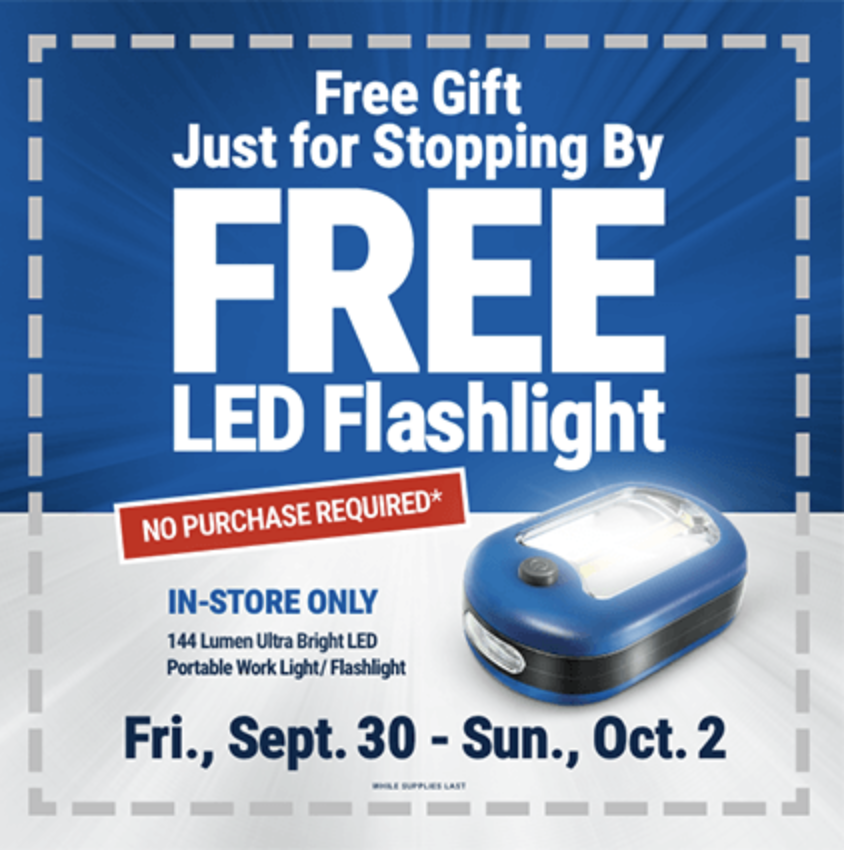 FREE LED Work Light/Flashlight at Harbor Freight - Budget Savvy Diva