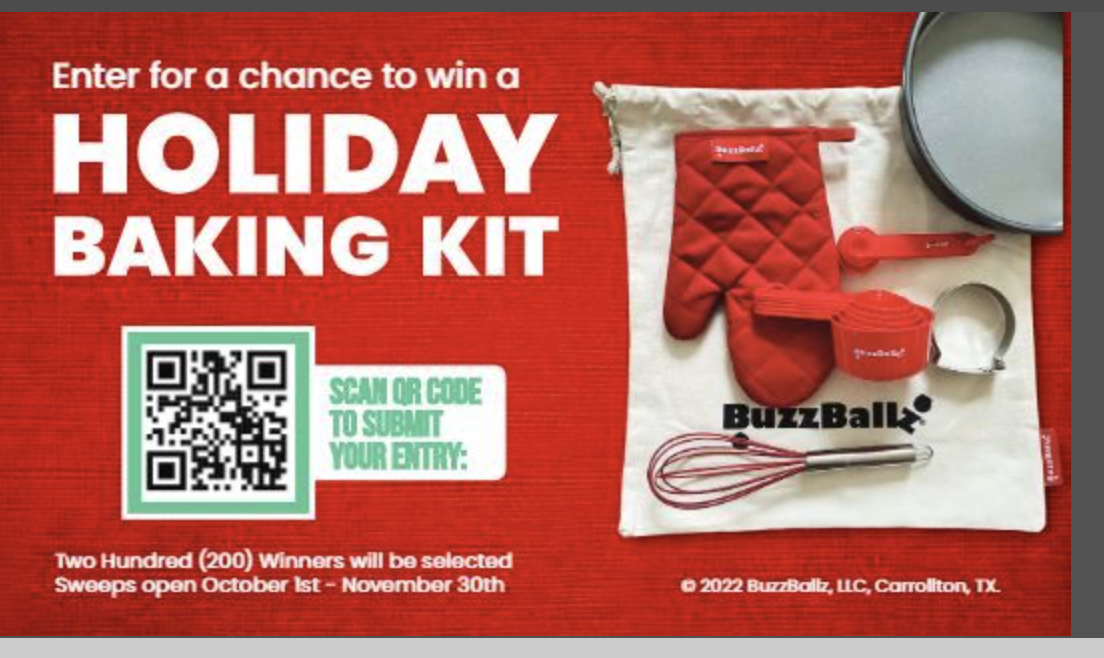 BuzzBallz “Holiday Baking Kit” Sweepstakes - Budget Savvy Diva