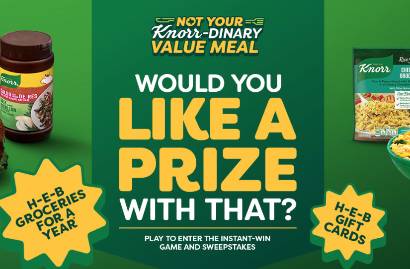 Knorr H-E-B Instant Win Game (Texas Only – 1,301 Winners) - Budget ...